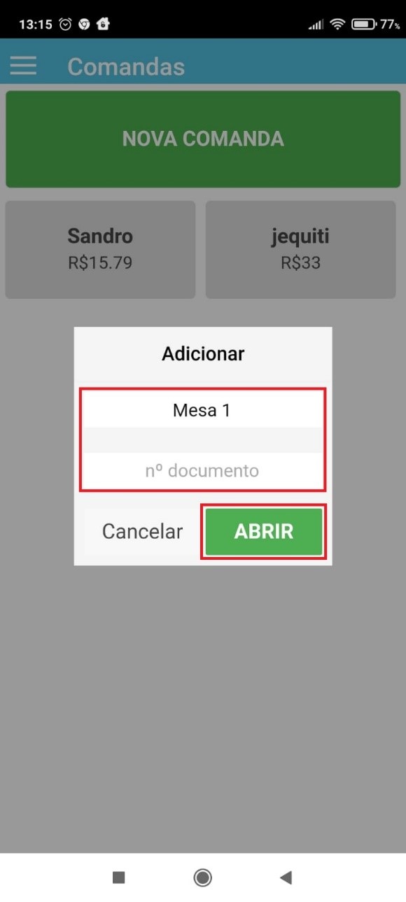 Sistema de comanda digital para restaurantes, bares e lanchonetes